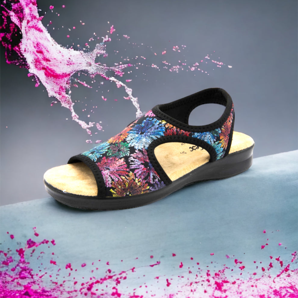 Euroflex Tuscany - Black Floral – Shoesies