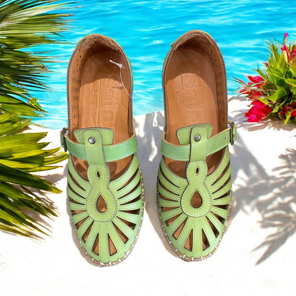 Sala Remy - Green (Bean) Leather – Shoesies